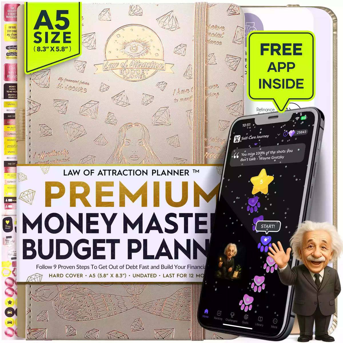 Undated Budget Planner and Monthly Bill Organizer + Free Freedom Maste ...
