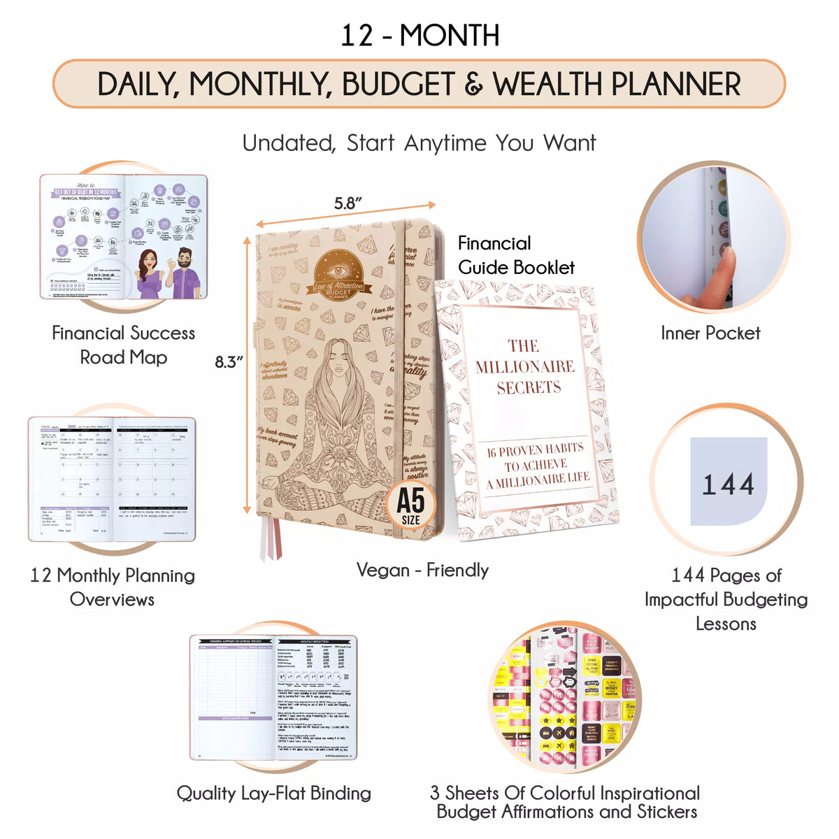 Undated Budget Planner and Monthly Bill Organizer + Free Freedom Maste ...