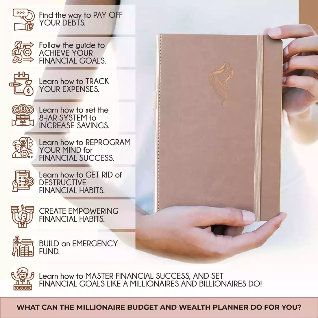 BOGO Undated Budget Planner and Monthly Bill Organizer Rose Gold Woman ...