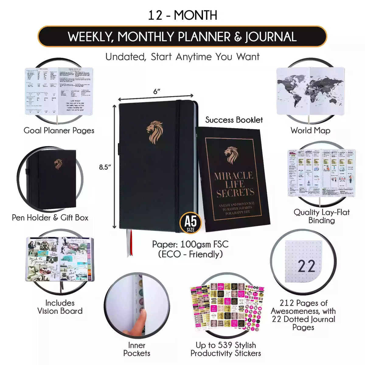 STOCK CLEARANCE – Undated Sunday Start Hourly Weekly Planner | Horizon ...