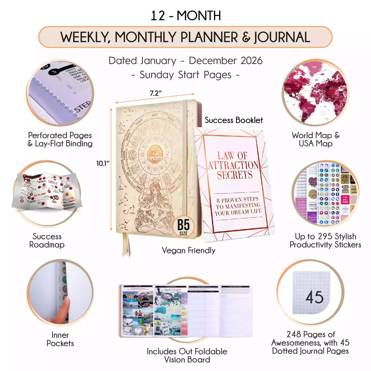 BOGO ( US Only ): Jan - Dec 2026 Dated Sunday Start Deluxe LOA 12 Mont ...