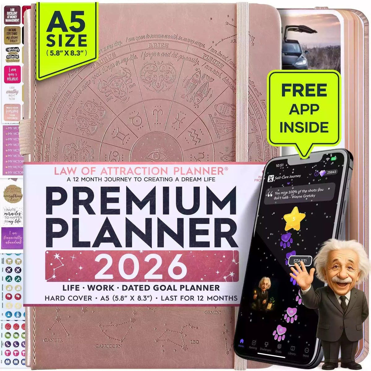 Jan - Dec 2026 Dated Sunday Start Deluxe LOA 12 Month Planner (A5 Size ...