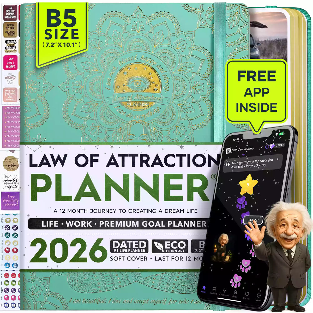 Jan - Dec 2026 Dated Deluxe LOA 12 Month Planner (B5 size: 7.5 x 10 in ...