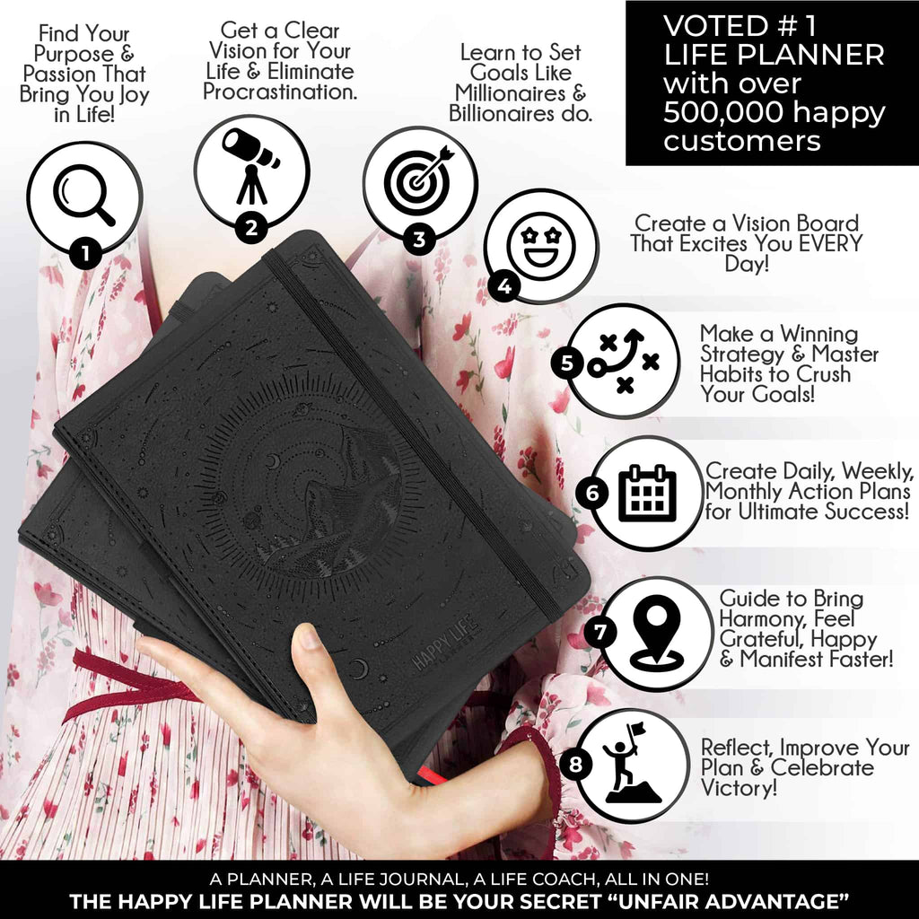 Undated Life Mastery & Happy Life Planner (A5 Size) – Freedom Mastery