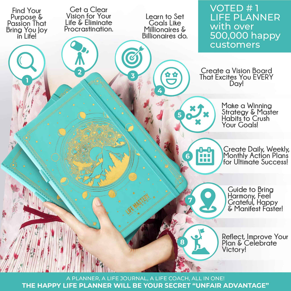 Undated Life Mastery & Happy Life Planner (A5 Size) – Freedom Mastery