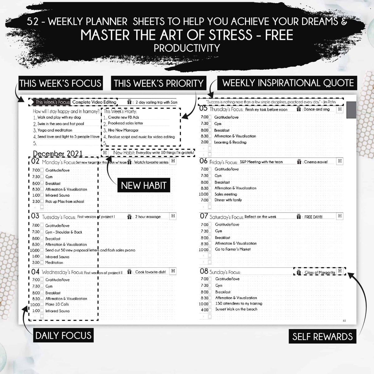 Stock Clearance: Undated Harmony Planner (A5 Size) – Freedom Mastery